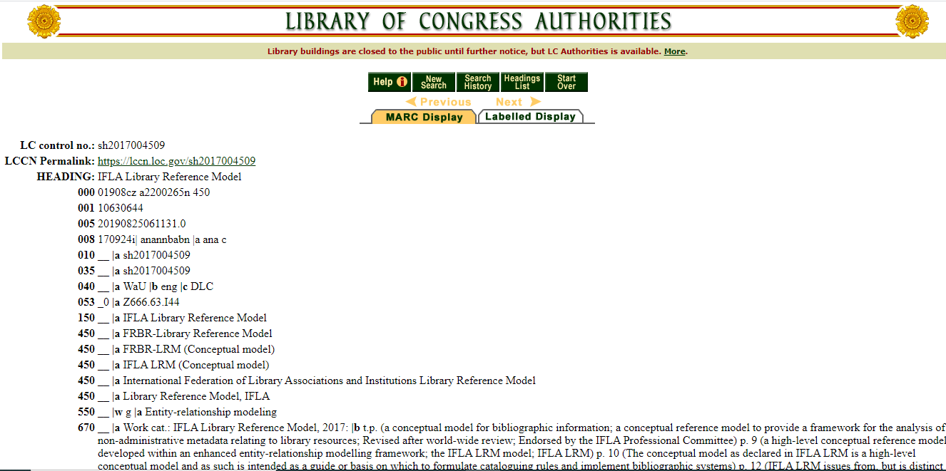IFLA Library Reference Model (LRM)