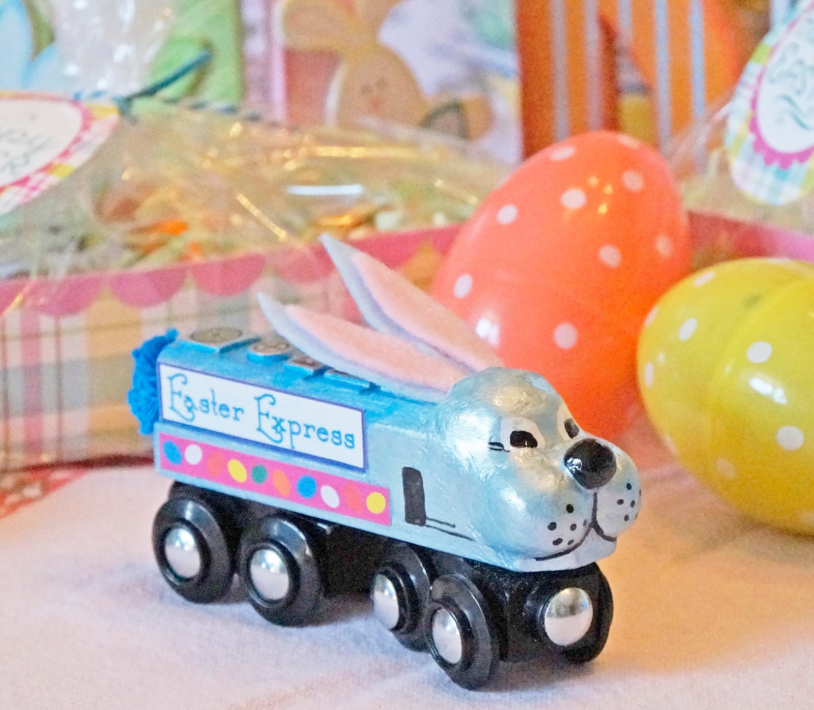 Terry's Scrapbooks: Altered wood train for Easter. "Easter Express"