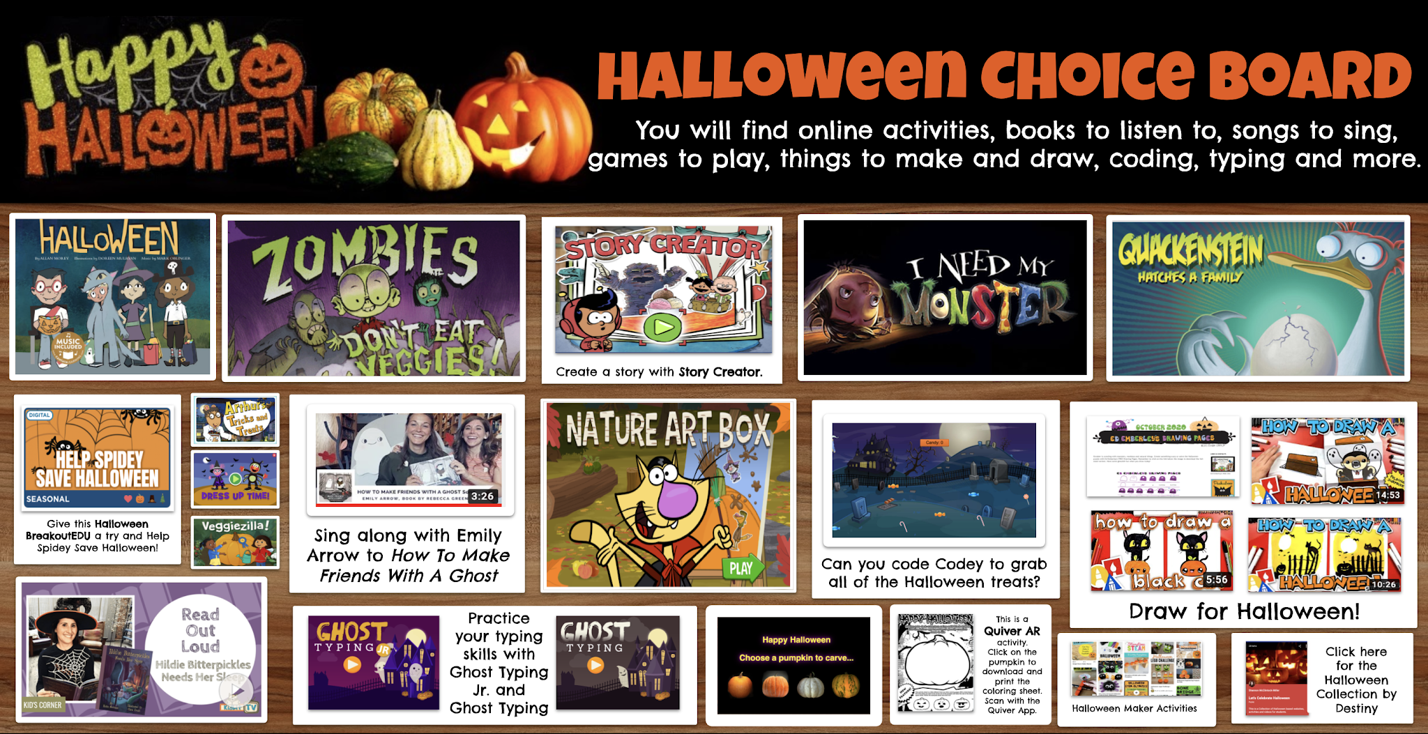 The Library Voice: It's A Halloween Choice Board, Friends!