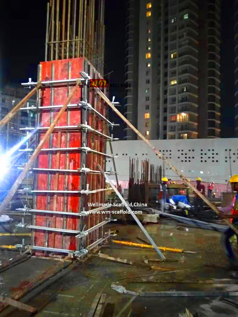 Column Formwork System with Adjustable Column Clamps and Wedge pins ...