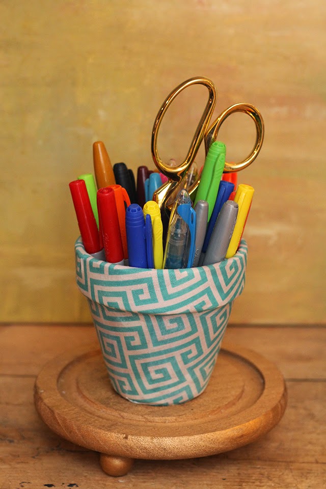 DIY fabric wrapped pots—a colorful and unique idea!