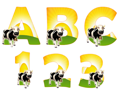 Kits imprimibles gratis : Números de vaca