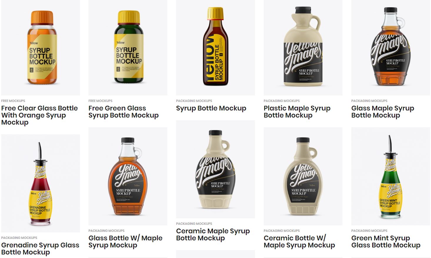 55+ Best Syrup Bottle Mockup Templates | Free & Premium