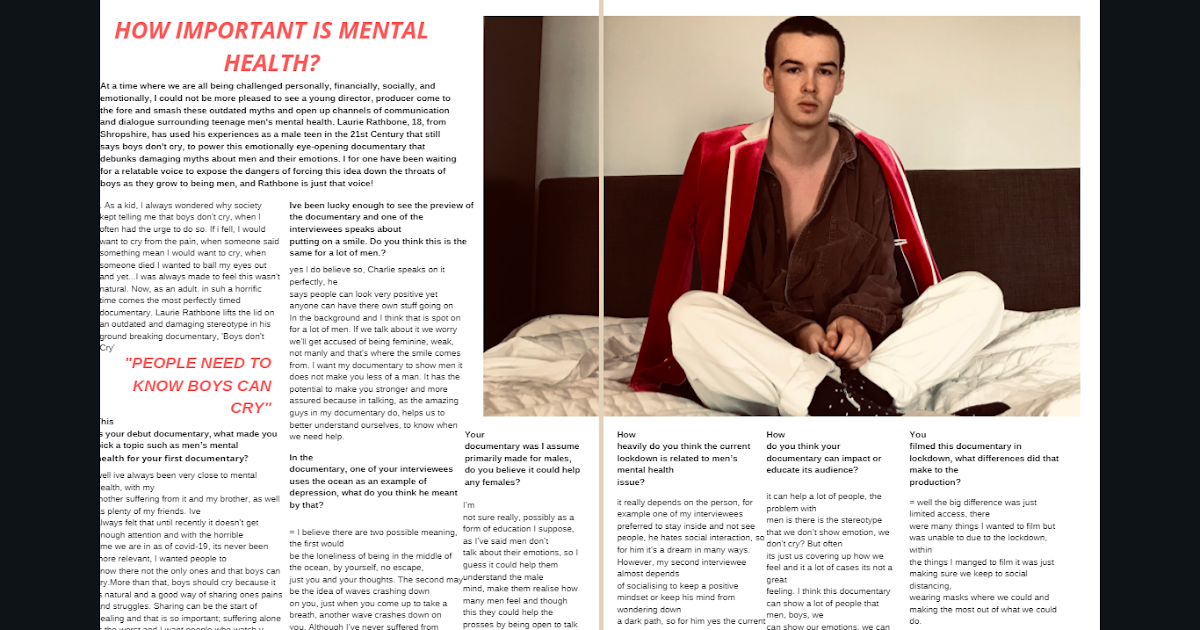 Magazine Interview, (Double Page Spread) Final