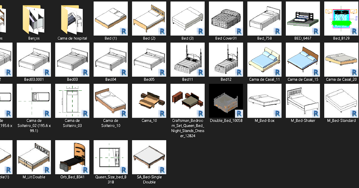 Camas em Revit - Famílias Revit