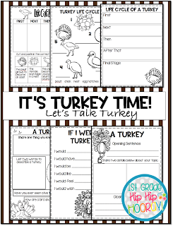 1st Grade Hip Hip Hooray!: It's Turkey Time...Let's Talk Turkey!