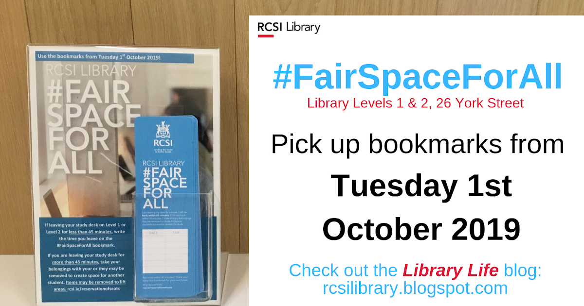 RCSI Library blog: #FairSpaceForAll - RCSI Library Seat Reservation ...