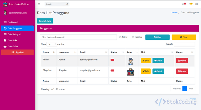 Aplikasi Managemen Toko Buku Berbasis Web Laravel