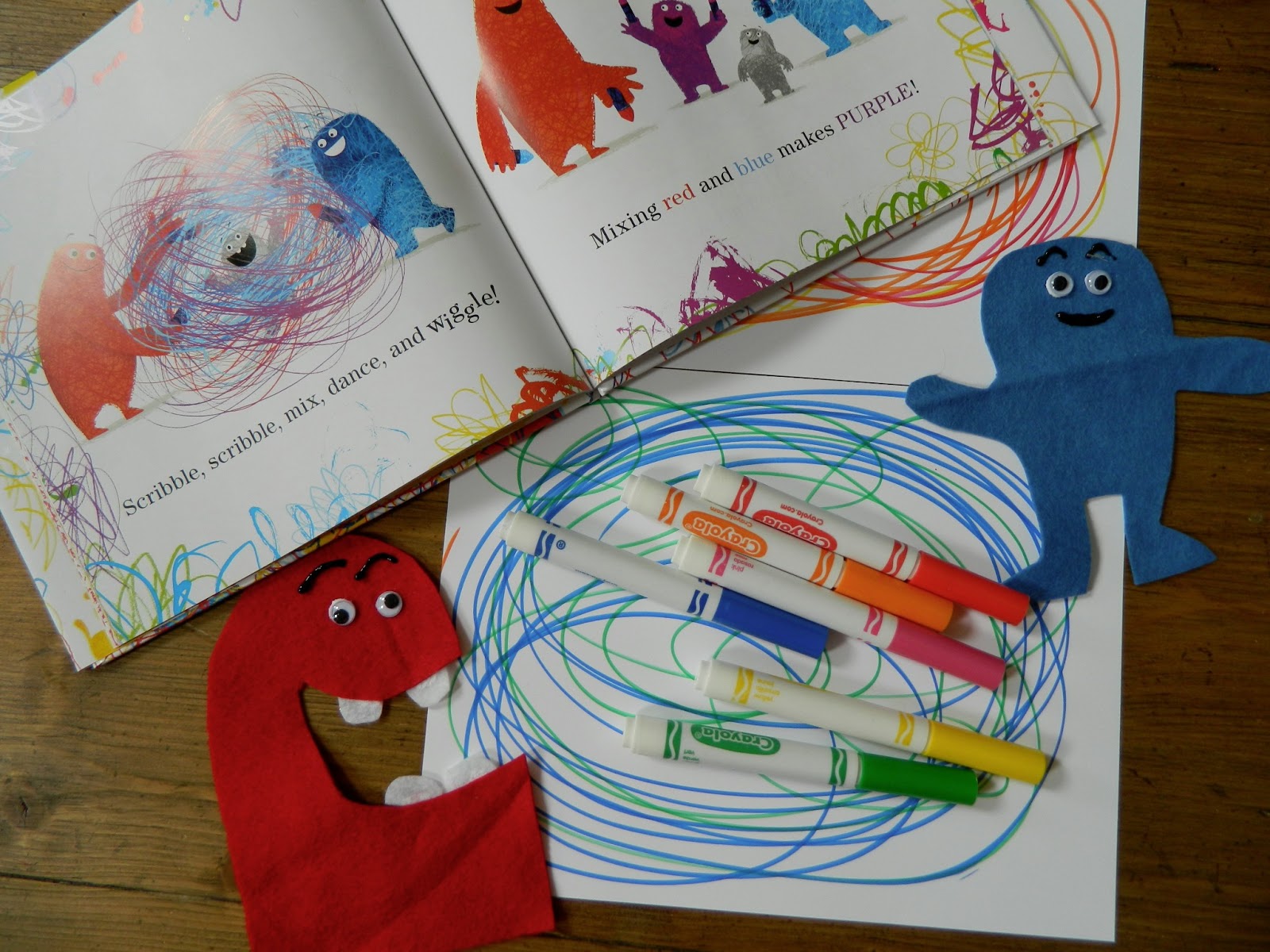 the vintage umbrella: MONSTERS LOVE COLORS flannelboard