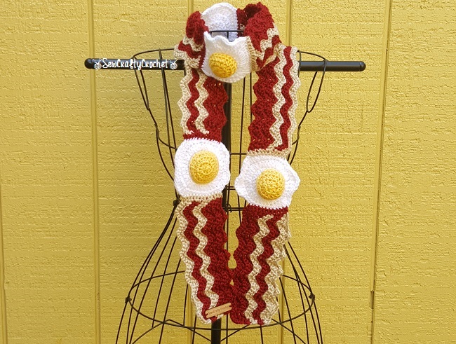 Bacon & Eggs Scarf - Sew Crafty Crochet