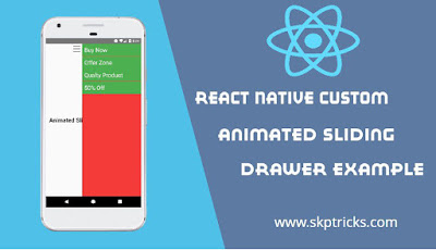 React Native Custom Animated Sliding Drawer Example | SKPTRICKS