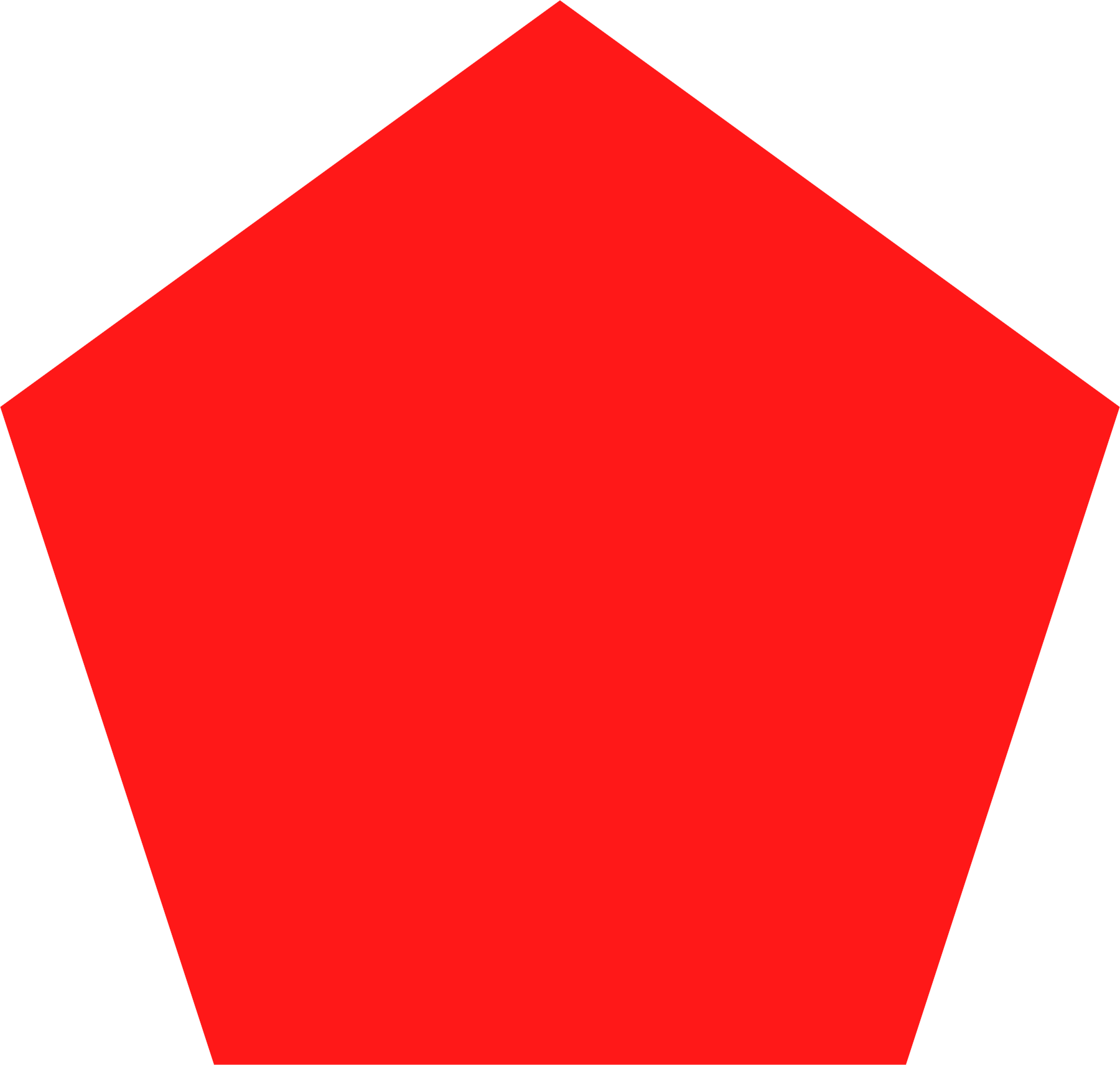 Red Color pentagon