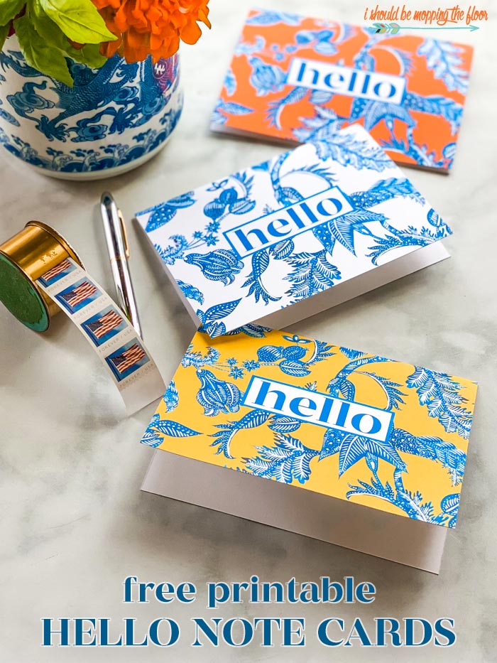 Free Hello Card Printables | i should be mopping the floor
