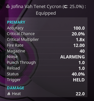 Ackbar's Tenno Report: Review: Tenet Cycron (U30.5.4)