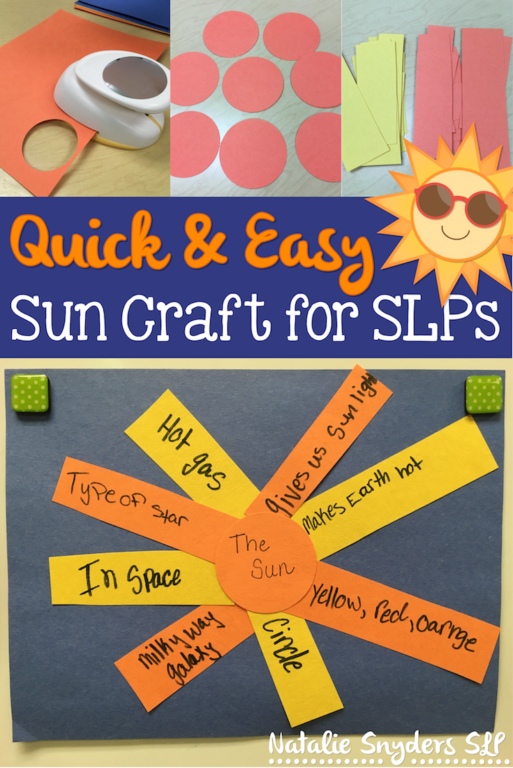 Quick and Easy Sun Craft for Speech-Language Therapy
