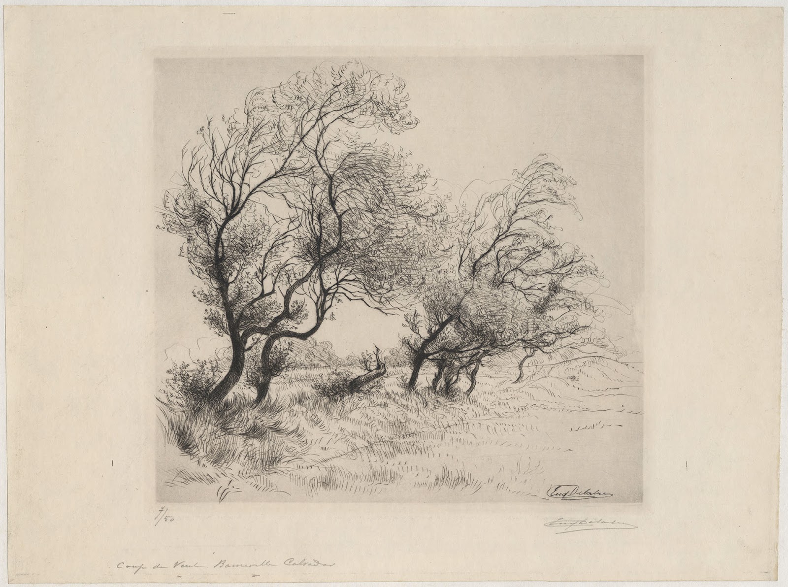 Prints and Principles: Eugène Delâtre's drypoint, “Landscape with a row ...