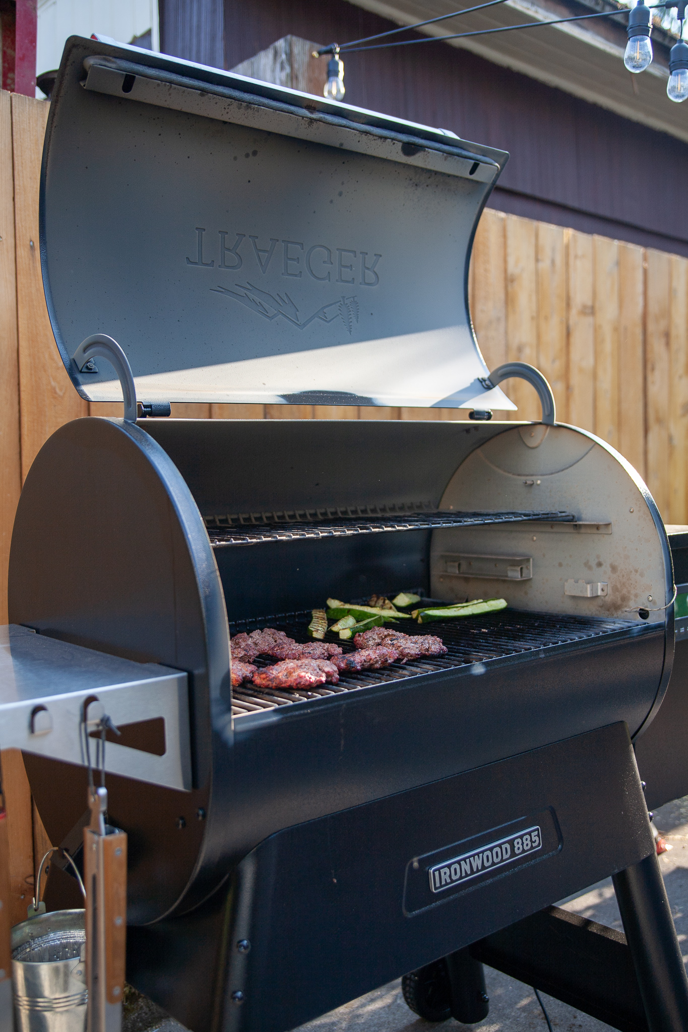 Outdoor dining area back patio reveal! And our new grill/smoker ...