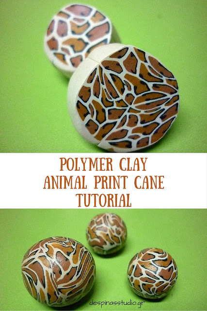 Polymer clay tutorial : animal print cane