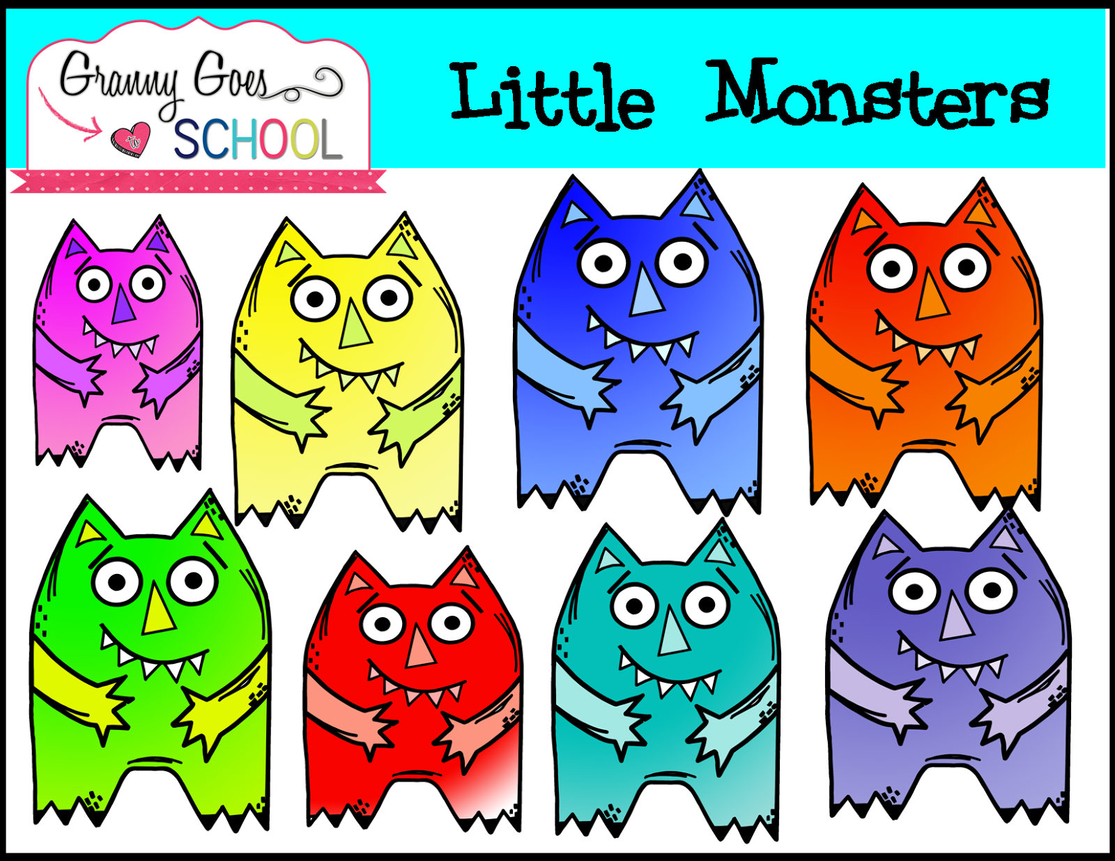 Granny Goes to School: Little Monsters: Freebie Clip Art
