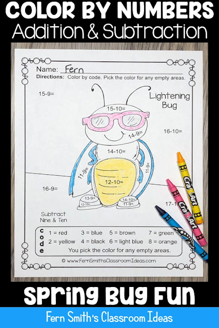 Looking For Some New Spring Addition and Subtraction Color By Numbers ...
