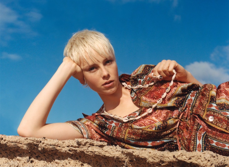 Zara Spice Trail Spring/Summer 2019 Lookbook featuring Edie Campbell