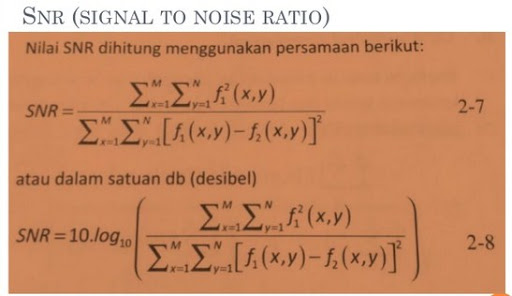 Mengukur Kualitas Citra dengan nilai MSE PSNR AD MAE RMSE PMSE SNR SF ...