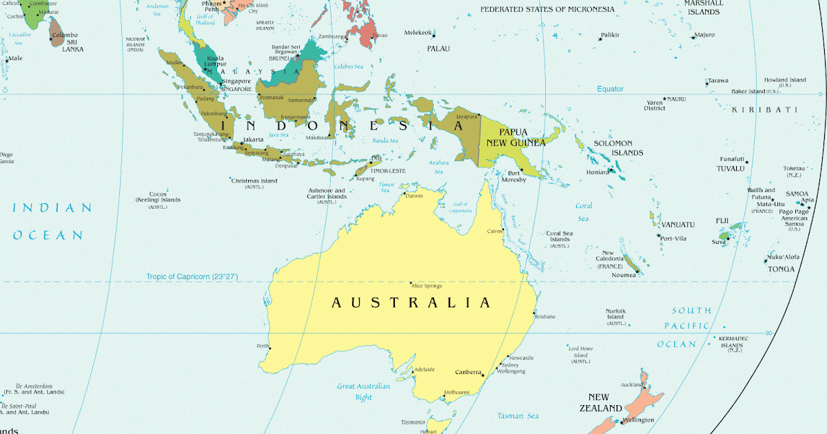 Geoensino - Portal sobre o ensino de Geografia: Oceania Mapas