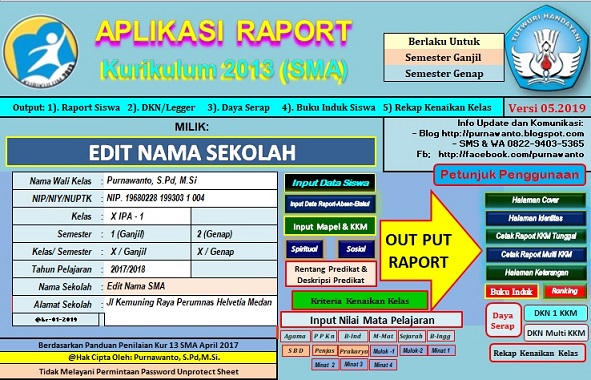 Aplikasi Raport Kurikulum 2013 SMA Tahun 2019 ~ Blog Pengawas Sekolah Purnawanto