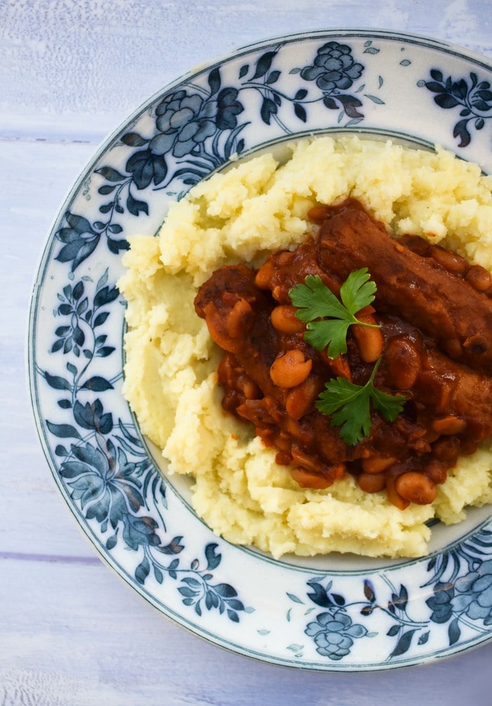 Vegan Slow Cooker Sausage Stew With White Beans And Peppers Tinned Tomatoes
