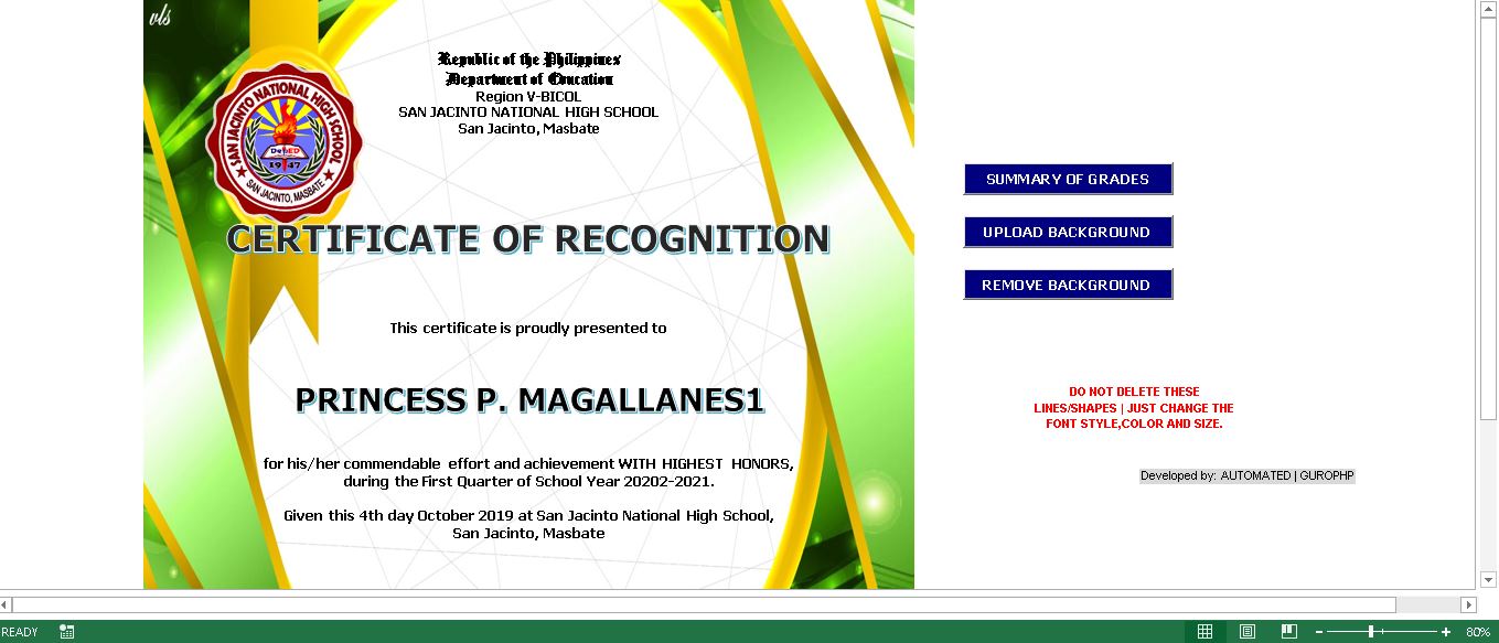 New Grading System with Automatic Certificates for Grade 1 to Grade 12