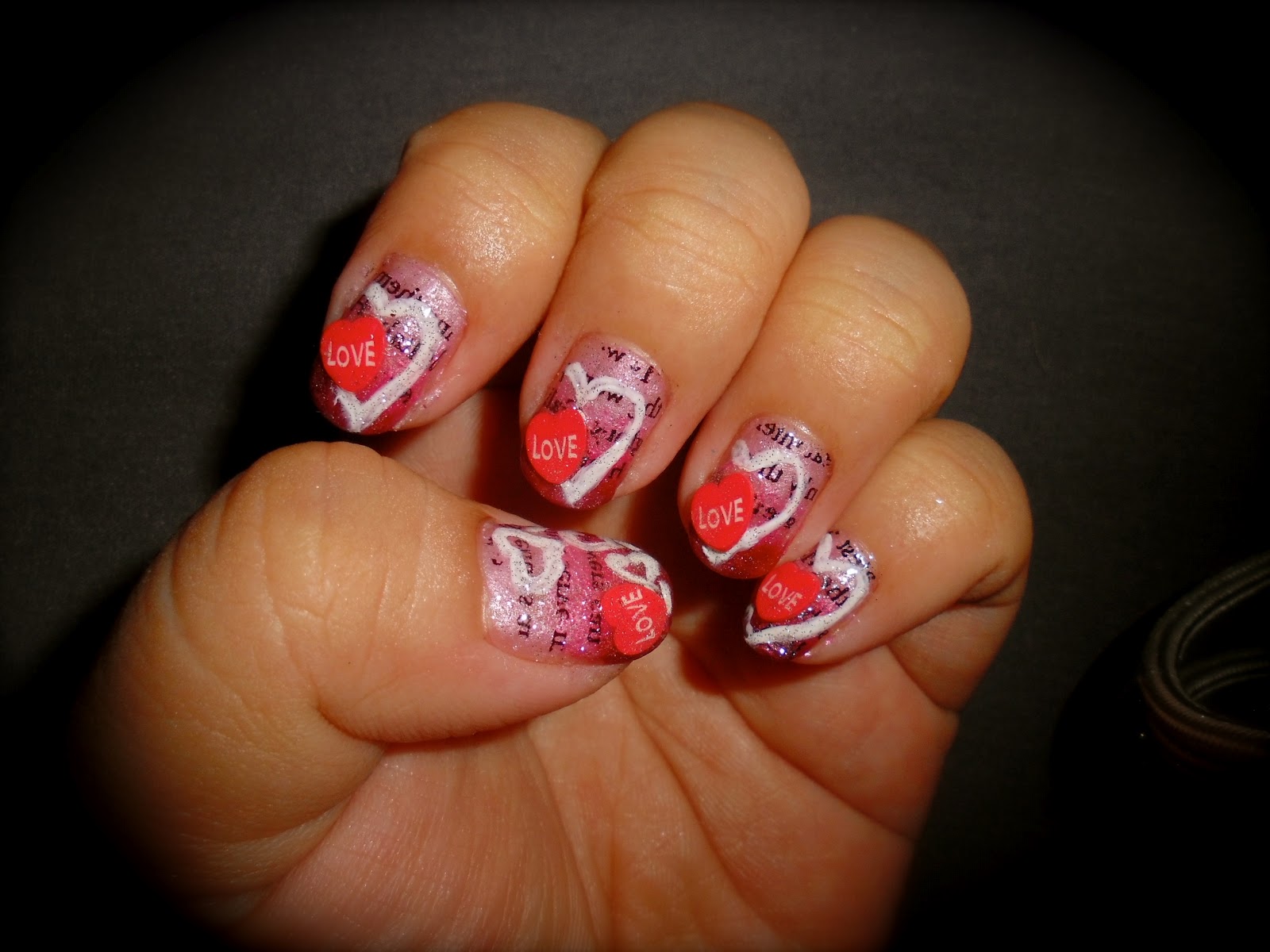 It's All About Nail Arts: Hearty Script Nail Art