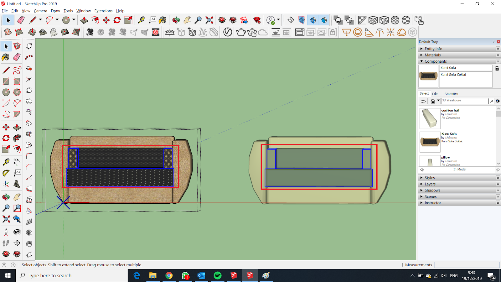 Kelebihan menggunakan component dalam Sketchup