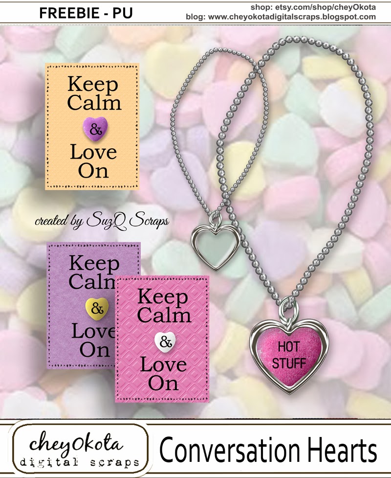 cheyOkota digital scraps: Valentine Conversation Hearts Freebies
