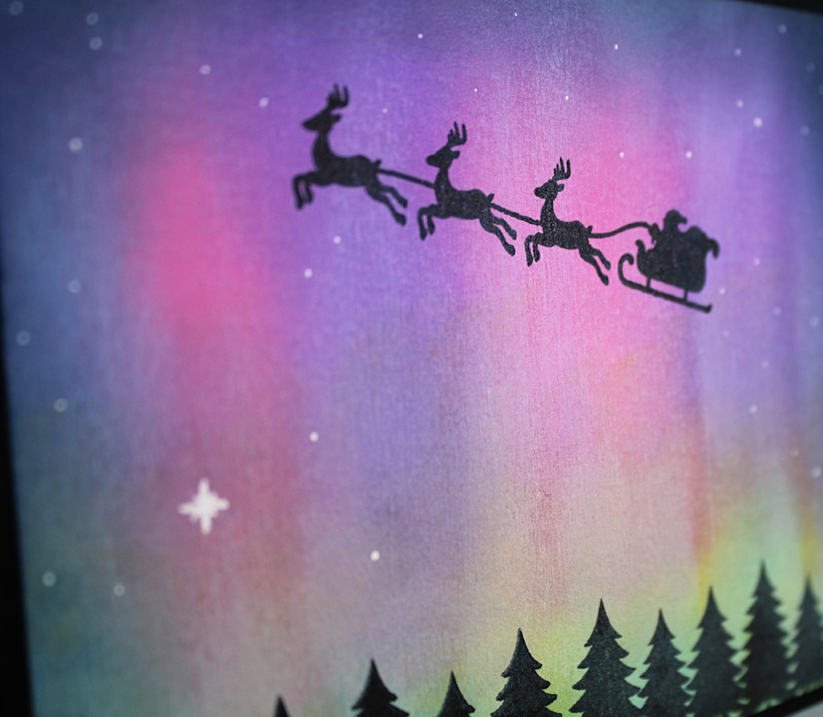 Sunny Studio: Here Comes Santa Ink-Blended Holiday Card with Vanessa