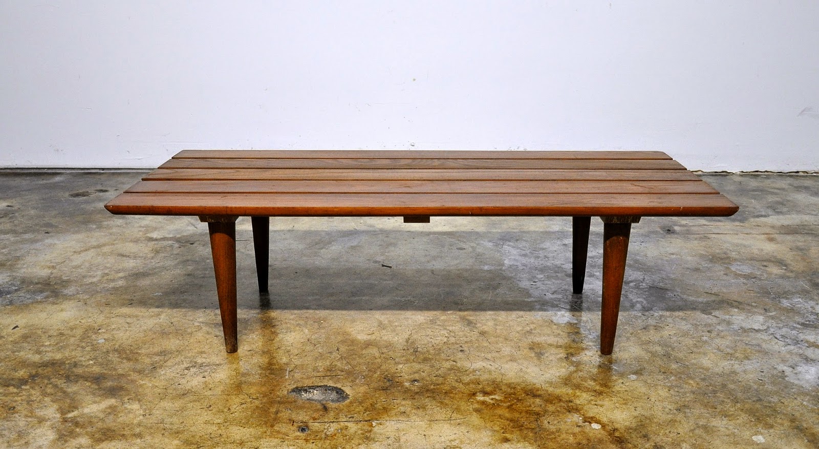 SELECT MODERN: Mid Century Modern Slat Bench or Low Coffee Table