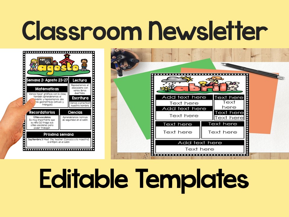 Best Editable Classroom Newsletter Templates in Spanish and English ...