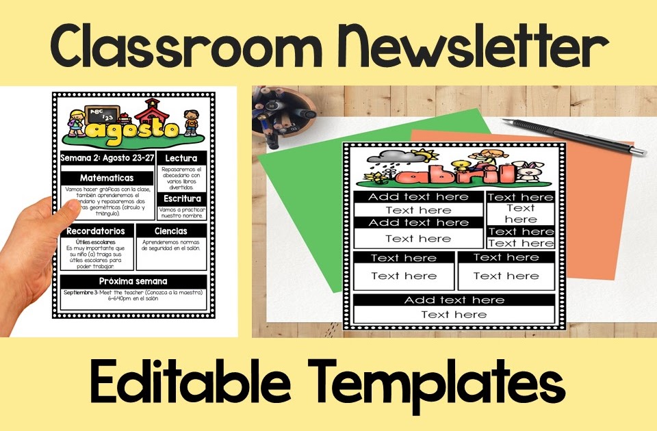 Best Editable Classroom Newsletter Templates in Spanish and English ...