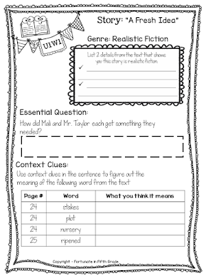Wonders 5th Grade Packets | Fortunate in Fifth Grade
