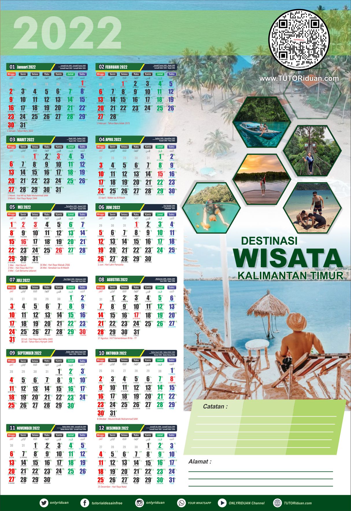 Free Download 4 Desain Kalender Dinding 2022 Lengkap (Free CDR & PSD ...