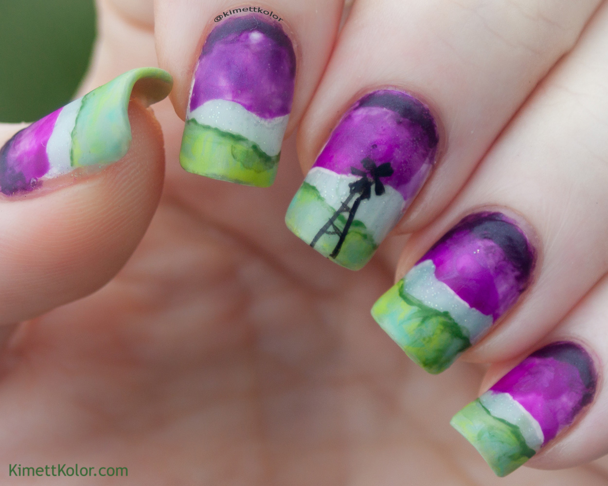 Stormy Skies Nail Art for Kelly | Kimett Kolor