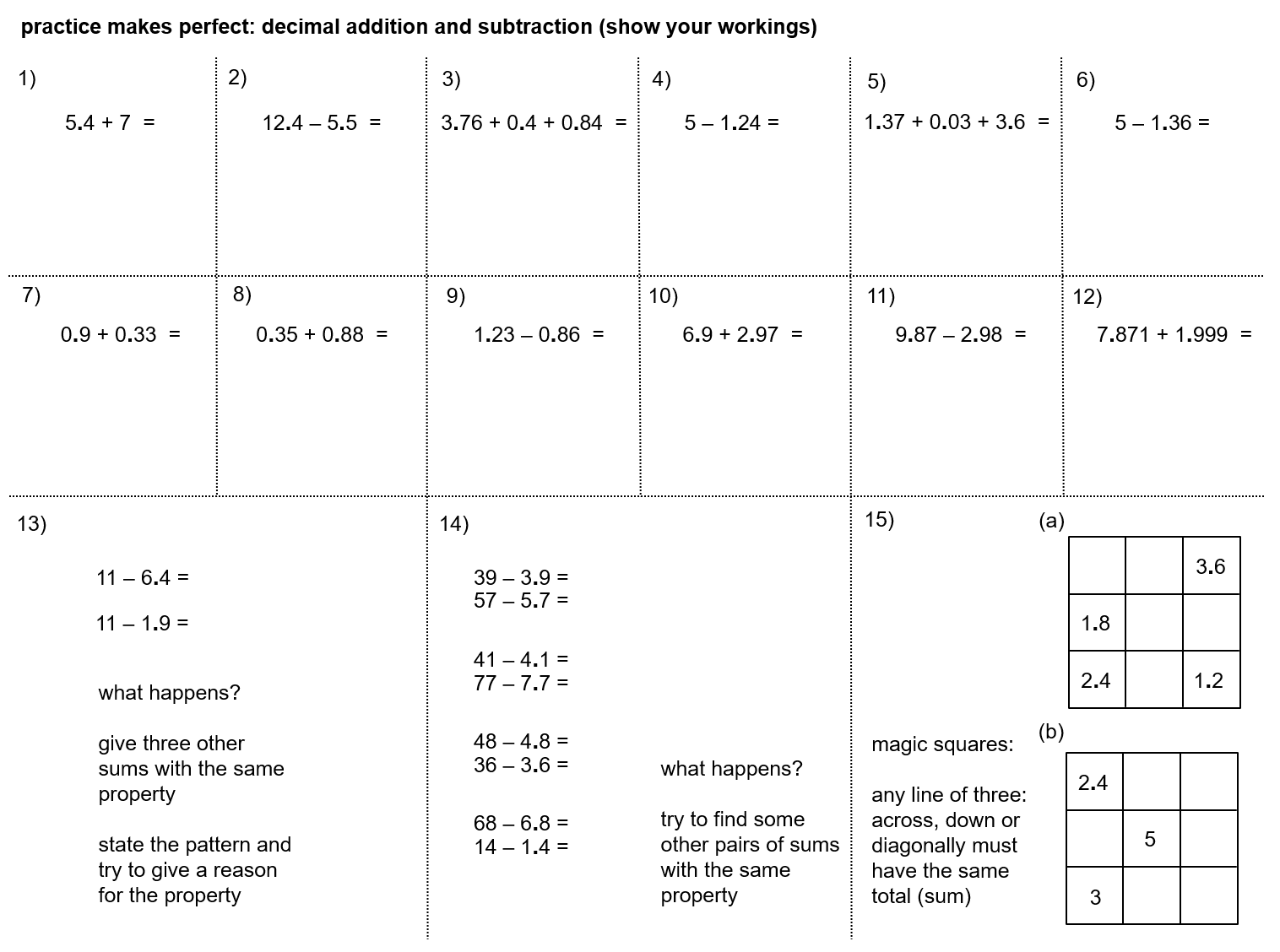 MEDIAN Don Steward mathematics teaching: decimal practice makes perfect (1)