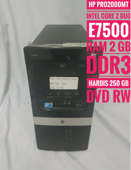 Jual Cpu Hp Pro2000 Tower Ddr3 Core 2 Duo Tinggal Pakai ~ PT SPARTA ...