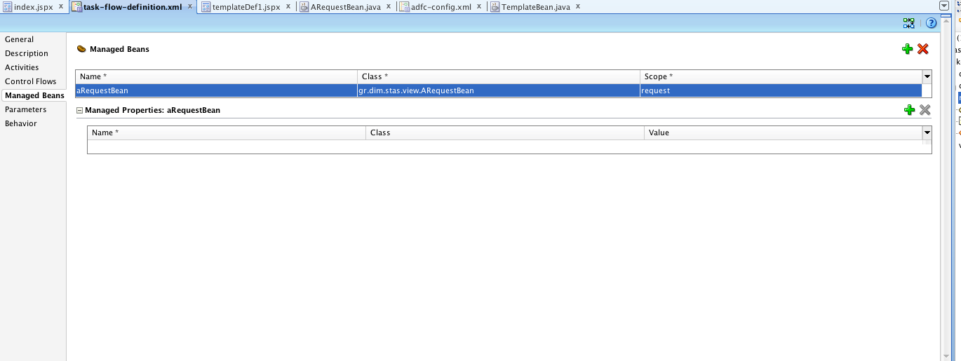 Born To Debug Taskflow Managed Bean Properties Referring To A Bean Instance From Another Bean