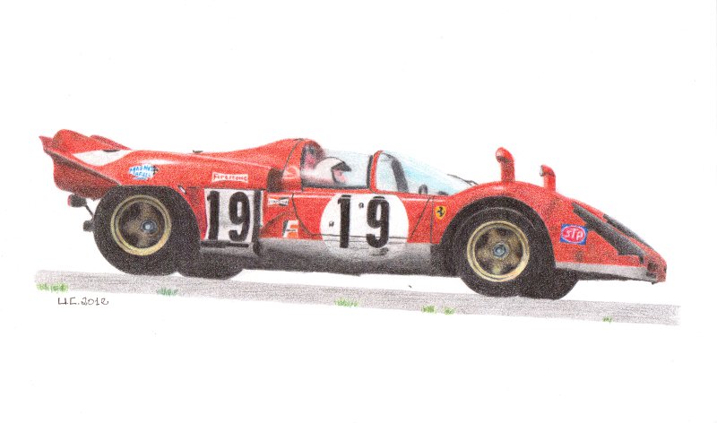 Automobile Racing Art: Ferrari 512S Mario Andretti 1970