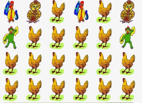 Maternelle: Jeu de memory avec les poules de collection