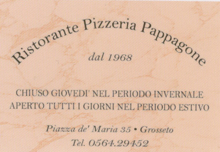 Pappagone, Grosseto : Eating Without Moving