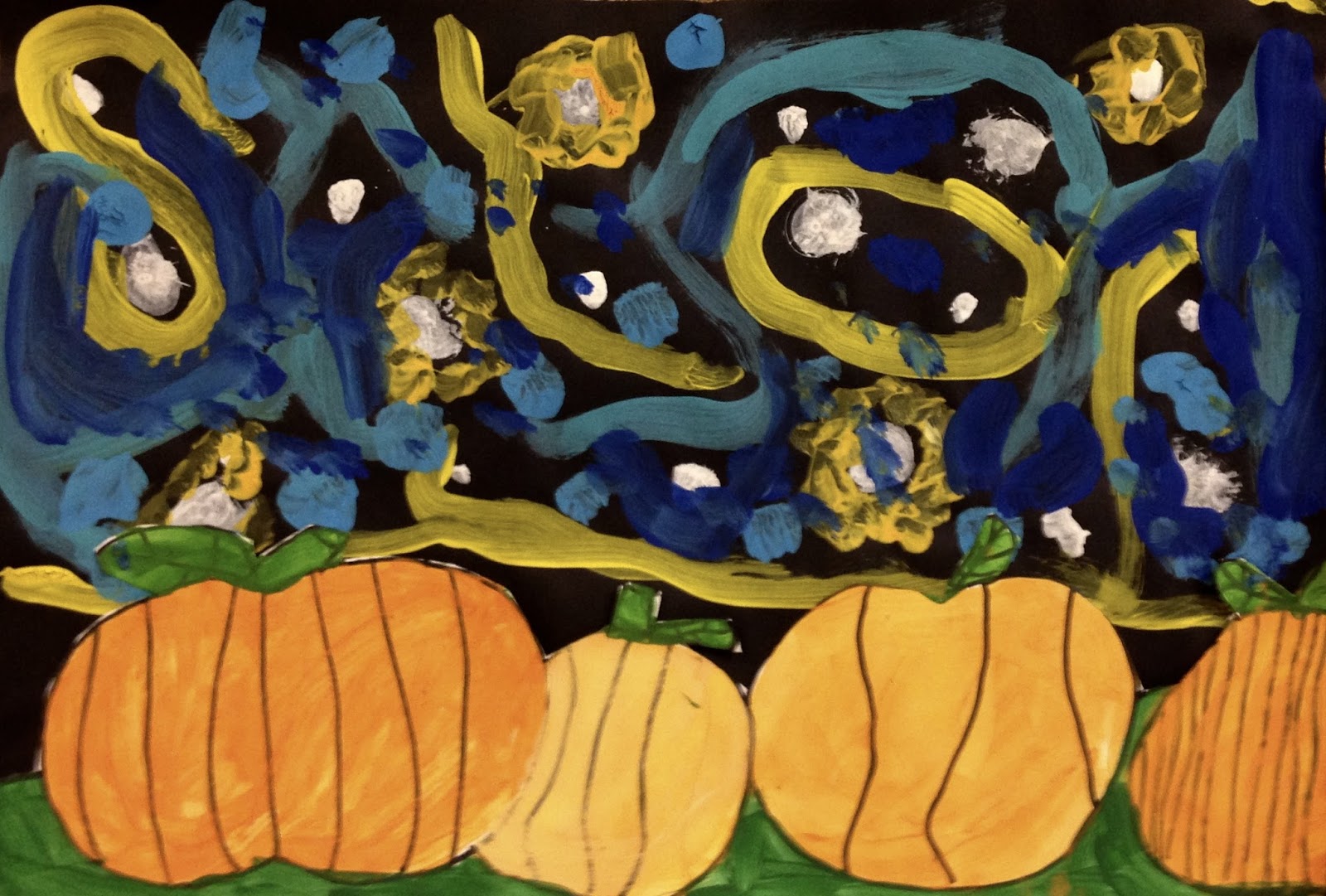 candice ashment art: Starry Starry Night Pumpkin Patch