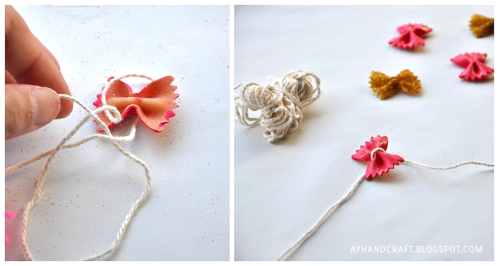 Pasta Garland - Guirnalda con moñitos de pasta | Agus Yornet Blog