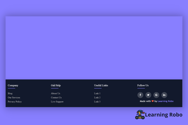 Responsive Footer Section using HTML & CSS with modern UI Responsive Footer Section using HTML & CSS with modern UI