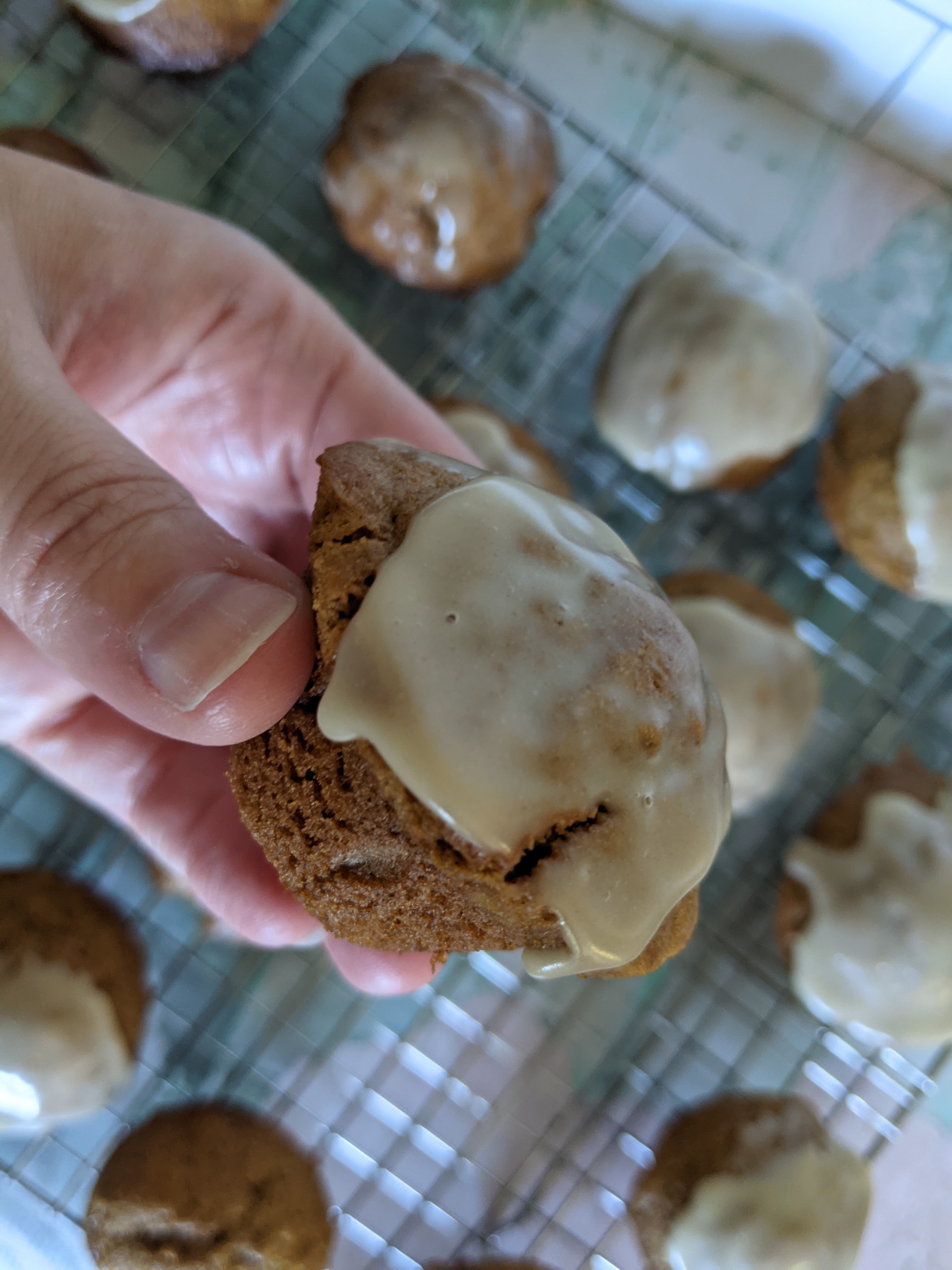 Glazed Gingerbread Mini Muffins for #MuffinMonday